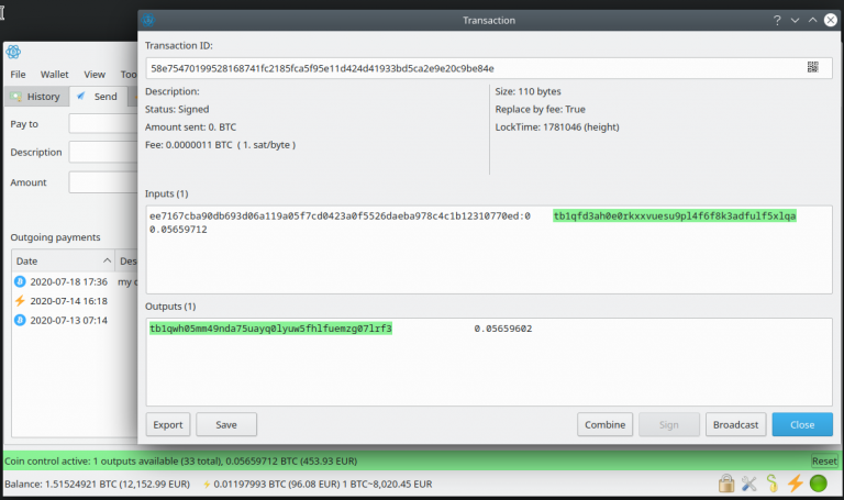 How to create and send an on-chain transaction with electrum 4 ...